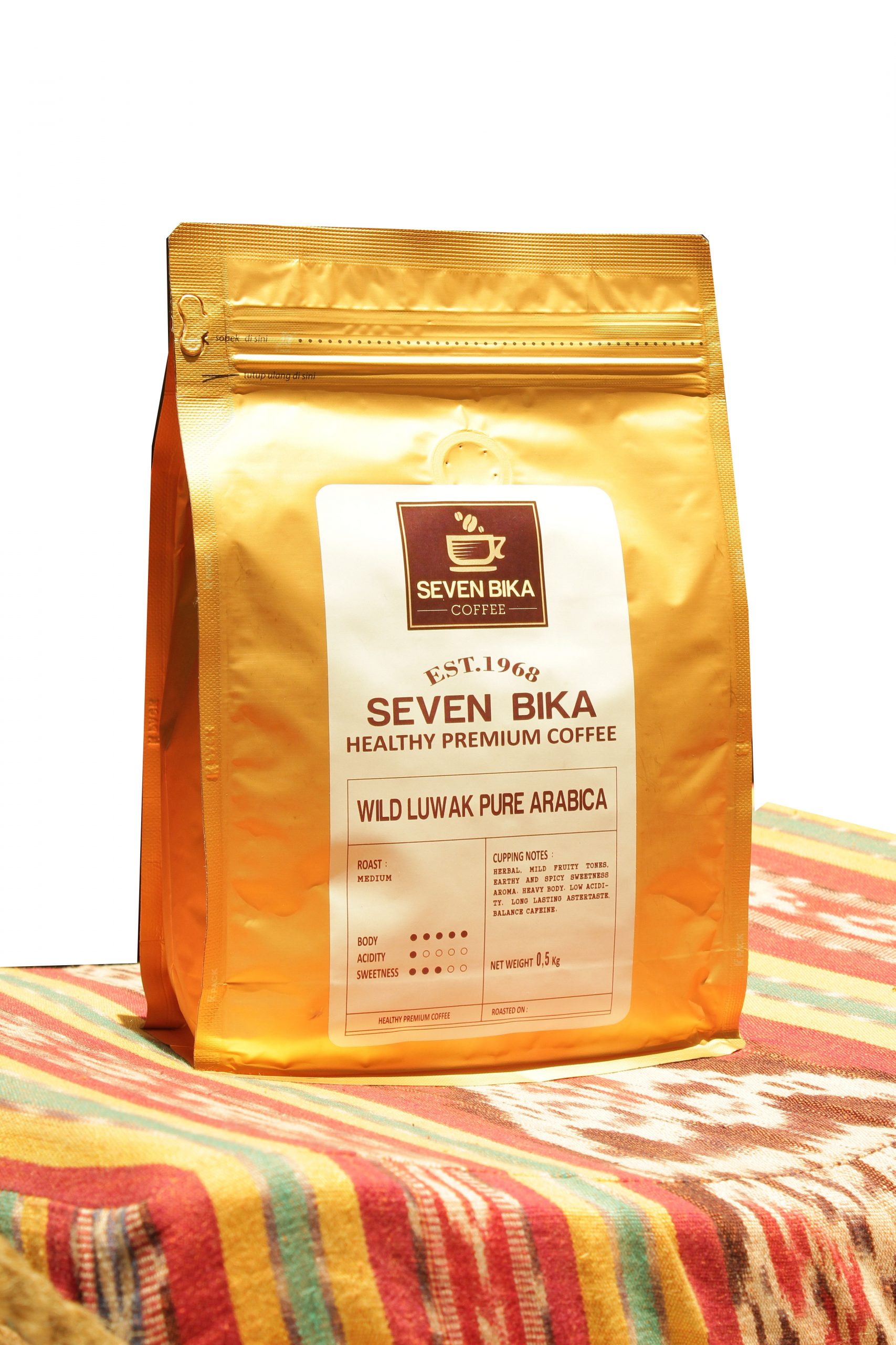 SEVEN BIKA GAYO WILD LUWAK PURE ARABICA 500 Gr [Beans] - Seven Bika Coffee