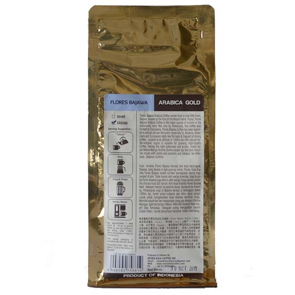 SEVEN BIKA FLORES BAJAWA ARABICA GOLD 200 Gr [Ground] - Seven Bika Coffee