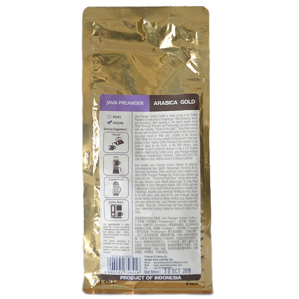 SEVEN BIKA JAVA PREANGER ARABICA GOLD 200 Gr [Ground] - Seven Bika Coffee