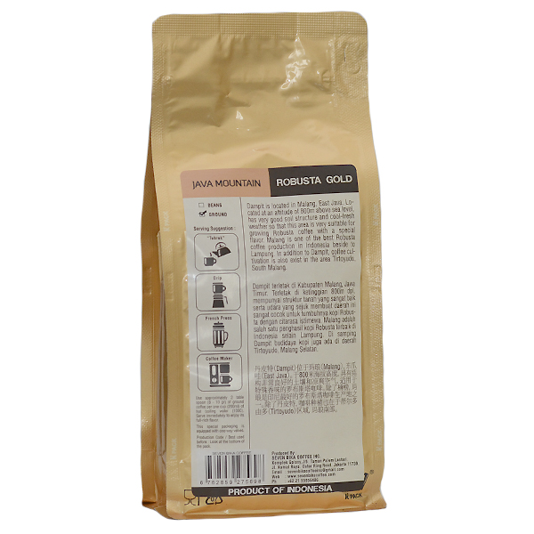 SEVEN BIKA JAVA MOUNTAIN ROBUSTA GOLD 200 Gr [Ground] - Seven Bika Coffee